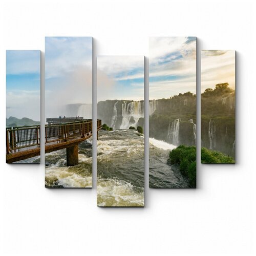 Модульная картина Мост на водопаде 101x82