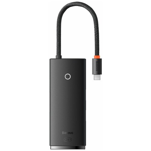 Адаптер серии Baseus Lite концентратор USB Тип C - HDMI / 4x USB 3.0 20см черный WKQX040001)