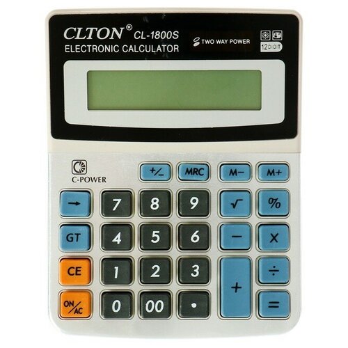 Калькулятор настольный "Clton" 12 - разрядный, CL - 1800S, микс, 11x14,5х1см