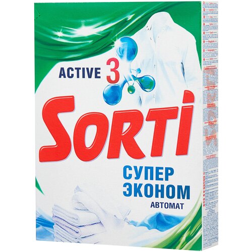Стиральный порошок Sorti Супер Эконом (автомат), 0.35 кг, без отдушки, природа и свежесть, универсальное, для замачивания