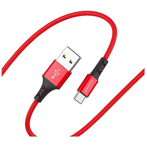 Кабель USB - Type-C Borofone BX20 Enjoy, 1.0м, круглый, 3.0A, нейлон, цвет: красный