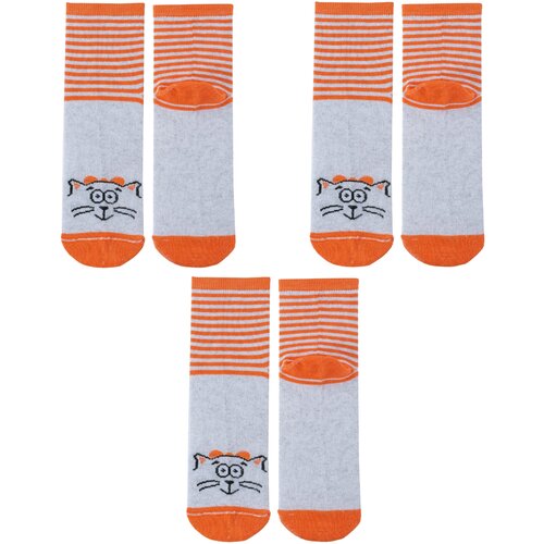 Носки Альтаир 3 пары, размер 24, серый, оранжевый