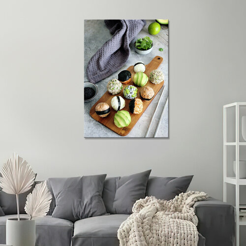 Картина/Картина на холсте для интерьера/Картина на стену/Картина для кухни/ - Круглые роллы 30х40
