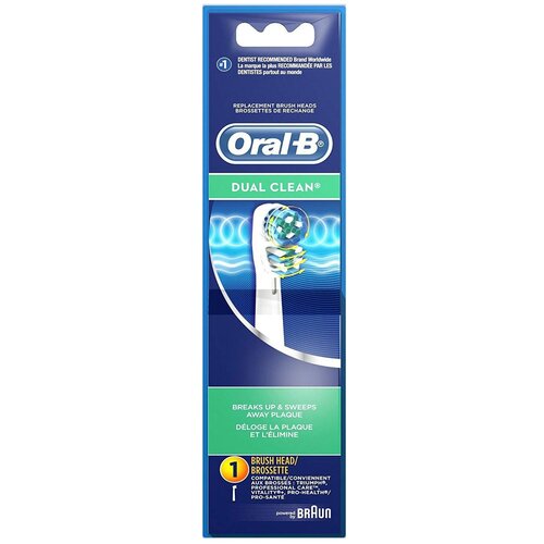 Насадка Oral-B Dual Clean для  электрической щетки, белый, 1 шт.