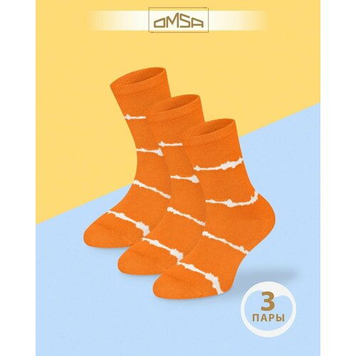 Носки OMSA KIDS 3 пары, размер 19/22, оранжевый