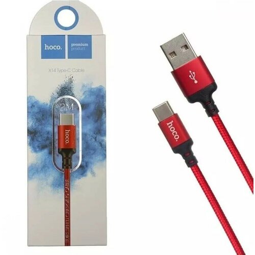 Кабель USB - Type-C Hoco X14 (2 м.) Красный