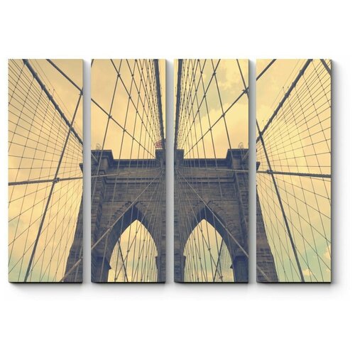 Модульная картина Винтажный Бруклинский мост70x53