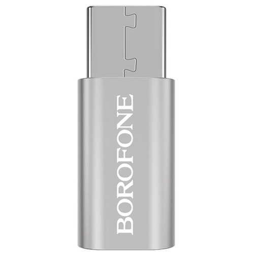 Переходник micro USB 2.0 B (f) - USB Type-C (m) Borofone BV4 - Серебристый