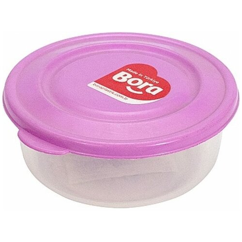 Контейнер круглый "Bora", 0,18 л, 40х95 мм, цвет: розовый