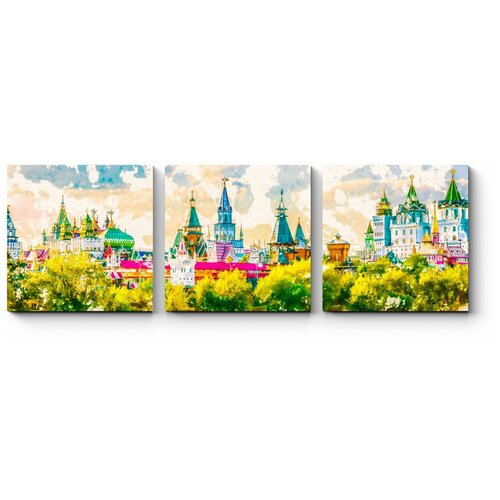 Модульная картина Измайловский Кремль солнечным днем, Москва 70x23