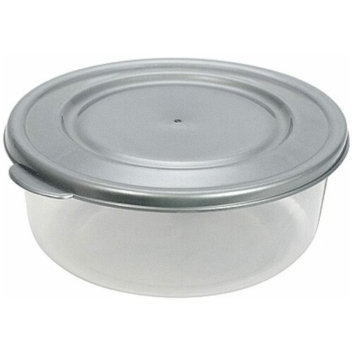 Пластиковый круглый контейнер, 0.18л, Н40хD95 мм, темно-серая крышка, для шашлыка, для пикника