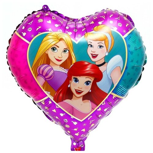Disney Шар воздушный "Белоснежка, Рапунцель и Ариэль", 18 дюйм, фольгированный, Принцессы