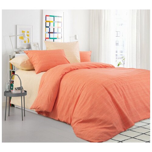 Комплект постельного белья "Сочный апельсин", 1,5 спальный, перкаль (цвет: оранжевый)
