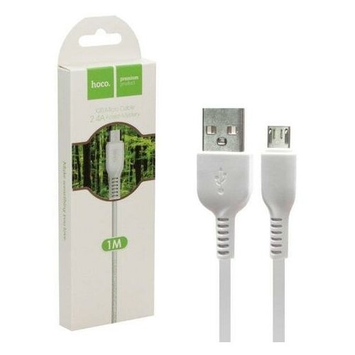 Кабель USB Micro USB X20 1M 2.4A HOCO белый