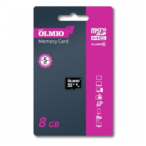 Карта памяти Partner/Olmio microSDHC 8Gb Class 10 без адаптера