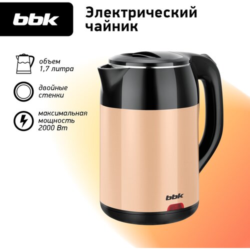 Чайник электрический BBK EK1709P черный/бежевый