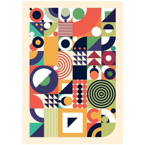 Постер / Плакат / Картина Баухаус - Фигуры современного декора 90х120 см в подарочном тубусе