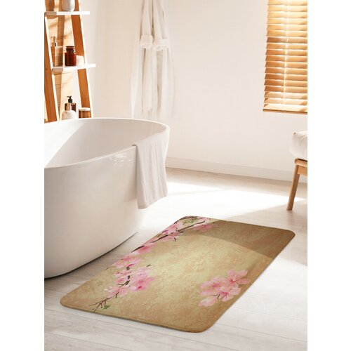 Коврик для ванной комнаты и туалета противоскользящий JoyArty "Цветы сакуры" 60х100 см