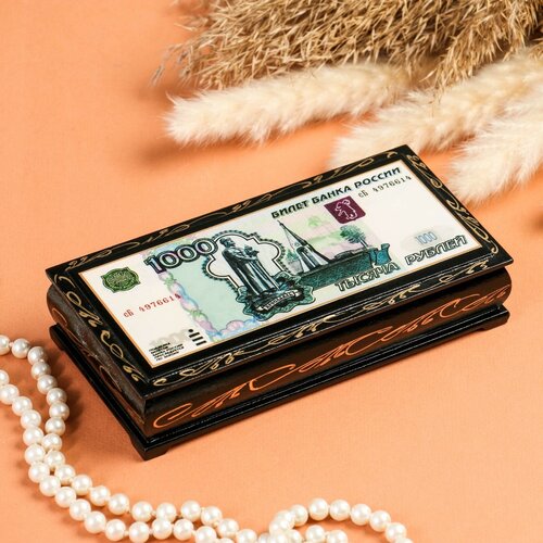 Шкатулка - купюрница «1000 рублей», 8,5х17 см, лаковая миниатюра