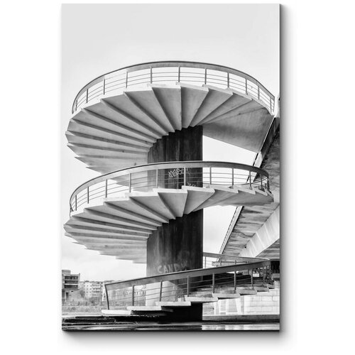 Модульная картина Спиральная лестница и мост80x120