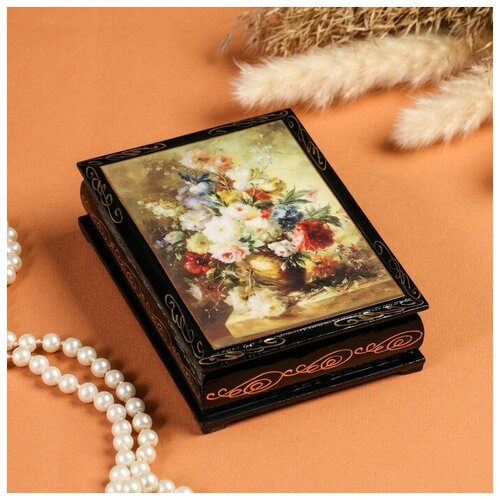 SUI Шкатулка «Букет цветов», 10×14 см, лаковая миниатюра