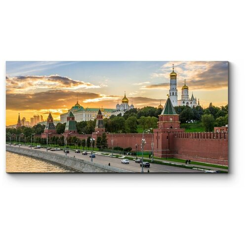 Модульная картина Закат в самом сердце Москвы 150x75