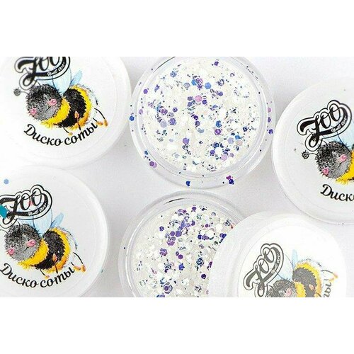 Zoo Nail Art 1329 Шестигранники микс "Диско соты" 2 г
