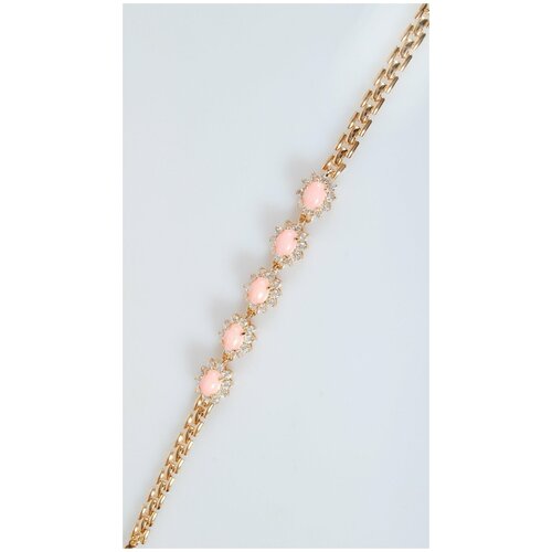 Плетеный браслет Lotus Jewelry, коралл, размер 18 см, розовый