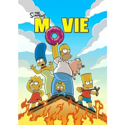 Плакат, постер на холсте Симпсоны в кино (The Simpsons Movie), Дэвид Силверман. Размер 60 х 84 см