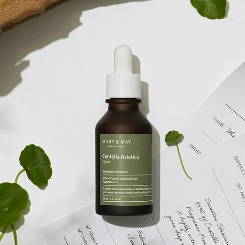 Успокаивающая сыворотка для лица с экстрактом центеллы азиатской MARY&MAY Centella Asiatica Serum 30 мл