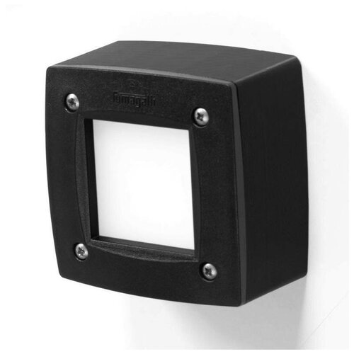 Fumagalli Светильник уличный настенный Extraleti 100 Square 3S1.000.000.AYG1L, GX53, 3 Вт, цвет арматуры: черный, цвет плафона белый