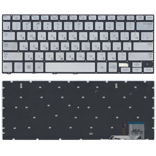 Клавиатура для ноутбука Samsung 730U3E 740U3E NP740U3E серебро с подсветкой p/n: BA75-04469K