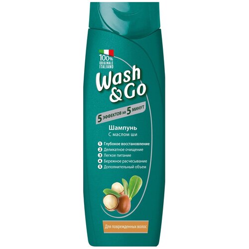 Wash & Go шампунь с маслом ши для поврежденных волос, 200 мл