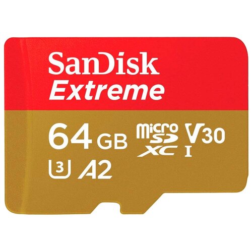 Карта памяти Sandisk Extreme 64GB microSDXC no SD Adapter+Rescue Pro Deluxe 160MB/s A2 C10 V30 UHS-I