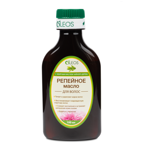 OLEOS Репейное масло с экстрактом чайного дерева, 100 мл, бутылка