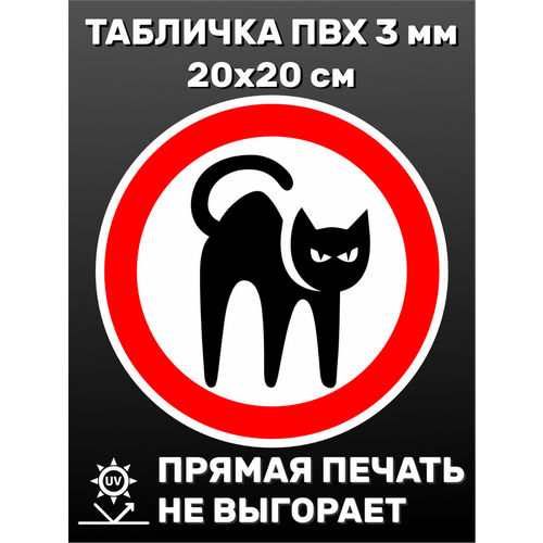 Табличка информационная Знак кошки 20х20 см