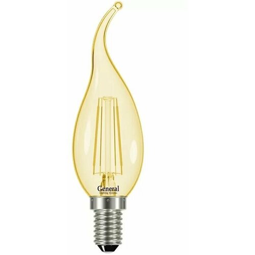Лампа светодиодная GLDEN-CWS-7-230-E14-2700 золотое стекло (4шт) General