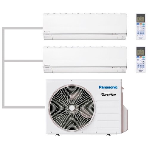 Panasonic Mульти сплит-система на 2 комнаты PANASONIC CS-E09RKDW X 2 / CU-2E18PBD