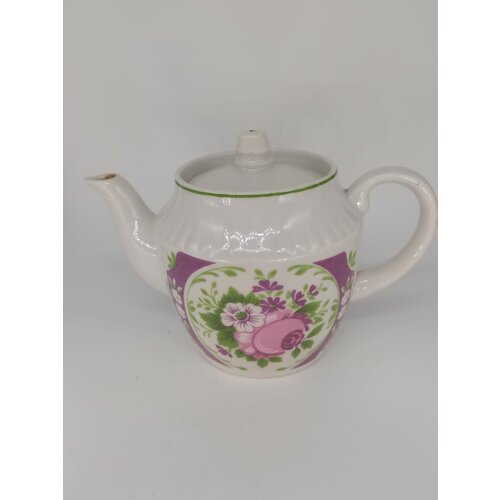 Винтажный советский фарфоровый заварочный чайник Цветы