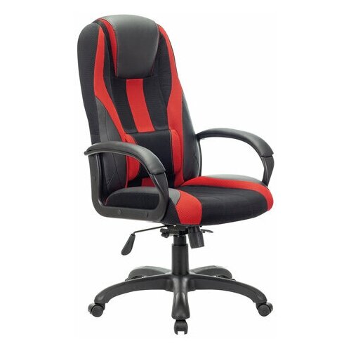 Кресло компьютерное BRABIX PREMIUM «Rapid GM-102», нагрузка 180 кг, экокожа/ткань, черное/красное, 532107