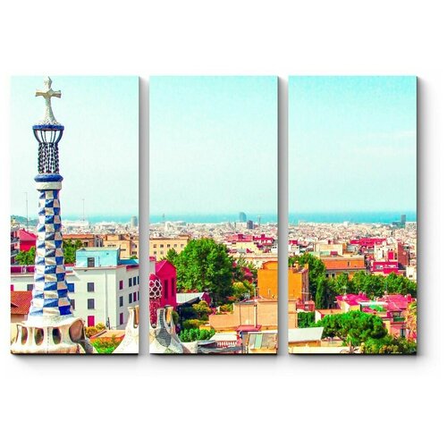 Модульная картина Потрясающий парк Гуэль, Барселона80x57