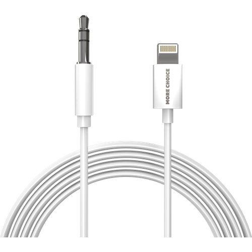 Аудиокабель AUX 3.5mm 2м More choice UK22i White