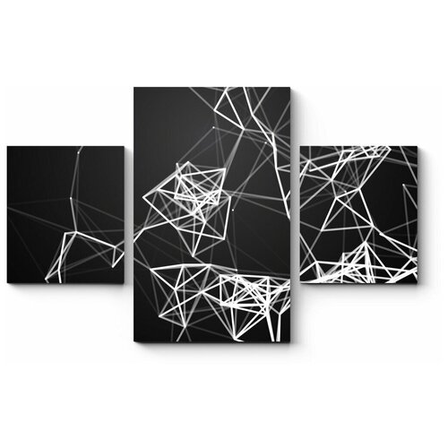Модульная картина Сияющие линии на черном 130x85