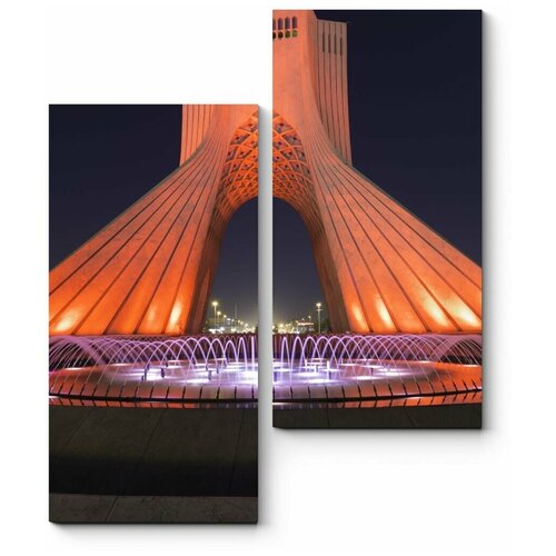 Модульная картина Ночной вид на башню свободы в Тегеране40x50