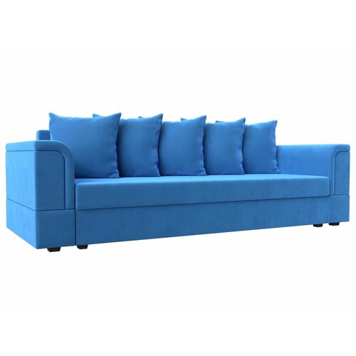 Прямой диван-кровать Лига-005, Велюр Голубой