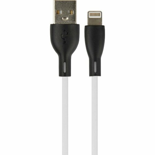 Perfeo кабели Кабель USB A вилка - Lightning вилка, 2.4A, белый, силикон, длина 1 м, SILICON I4337