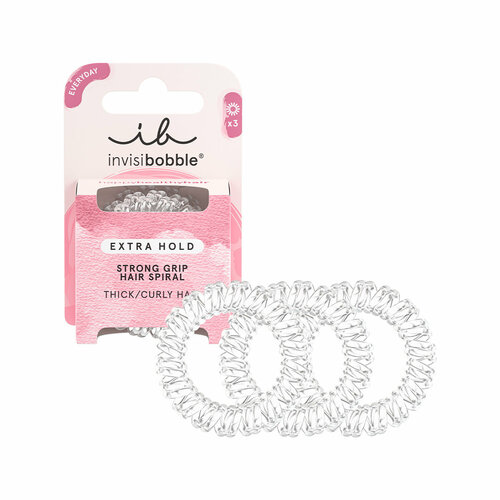 EXTRA HOLD Crystal Clear резинки для густых волос Invisibobble 3 шт