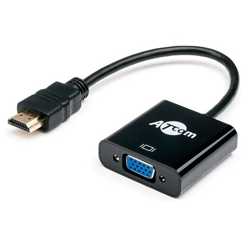 Переходник/адаптер Atcom HDMI - VGA (AT1013), 0.1 м, черный
