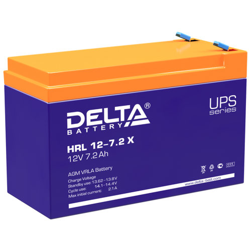 Аккумуляторная батарея DELTA Battery HRL 12-7.2 X 12В 7.2 А·ч