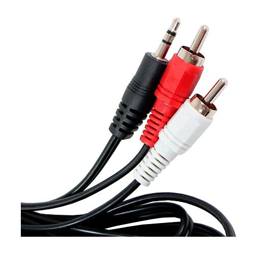 Кабель VCOM 3.5 Jack - 2xRCA (VAV7183), 3 м, 1 шт., черный